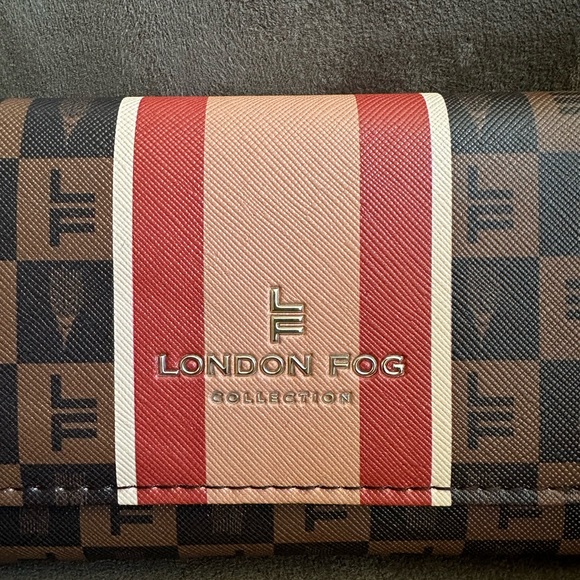 London Fog | Bags | London Fog Cognac Sophia Signature Flap Wallet ...